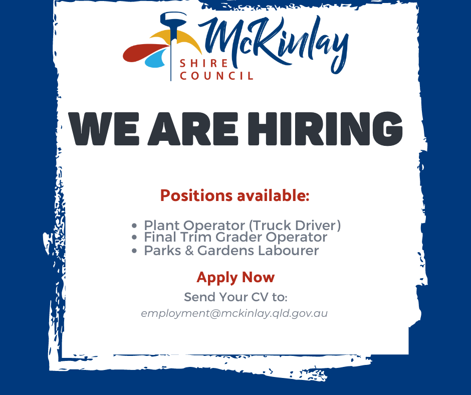 McKinlay Shire Council - Truck Driver, Grader Operator & Parks and ...